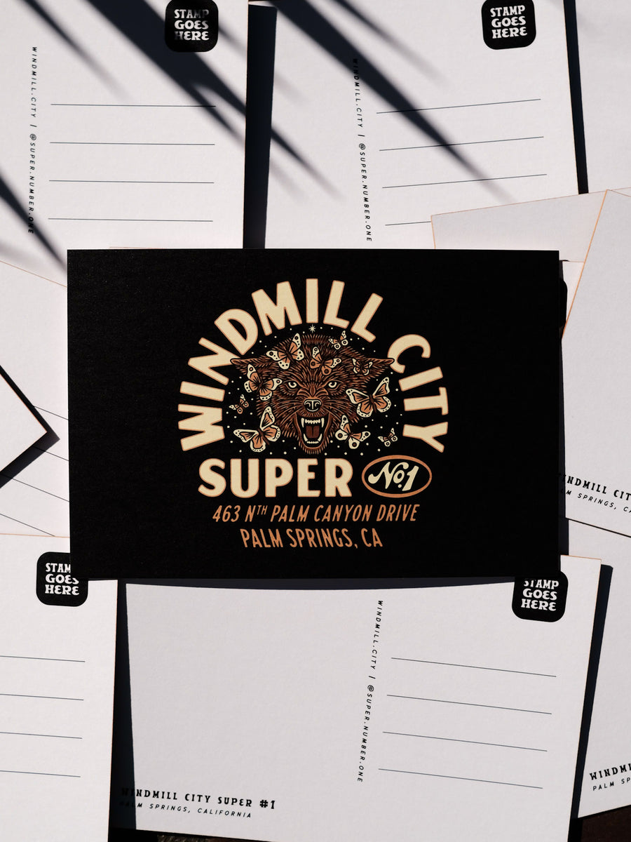 Super #1 Coyote Postcard – Windmill City Super #1