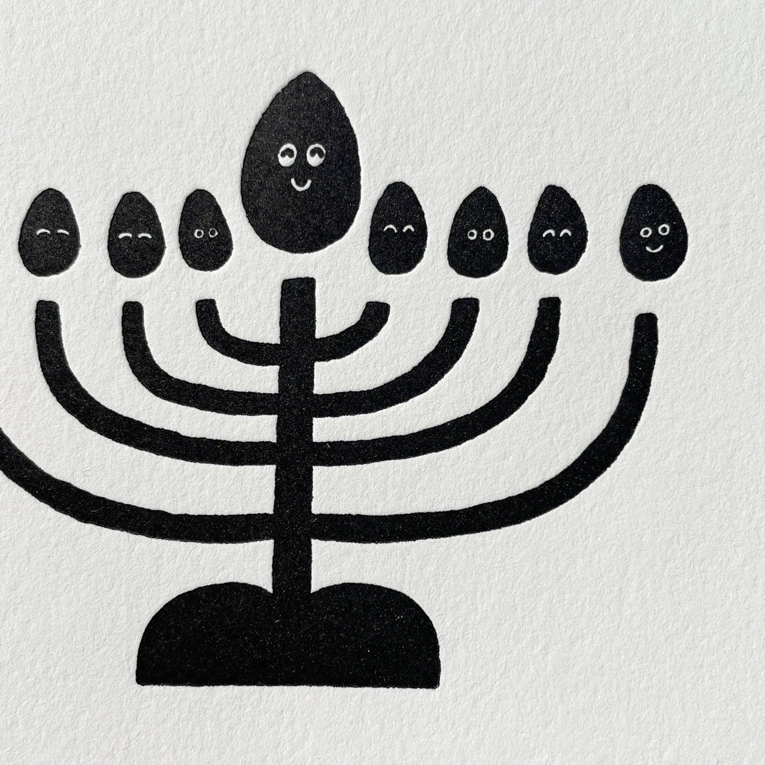 oitama - Letterpress Card - Hanukkah Menorah – Windmill City Super #1